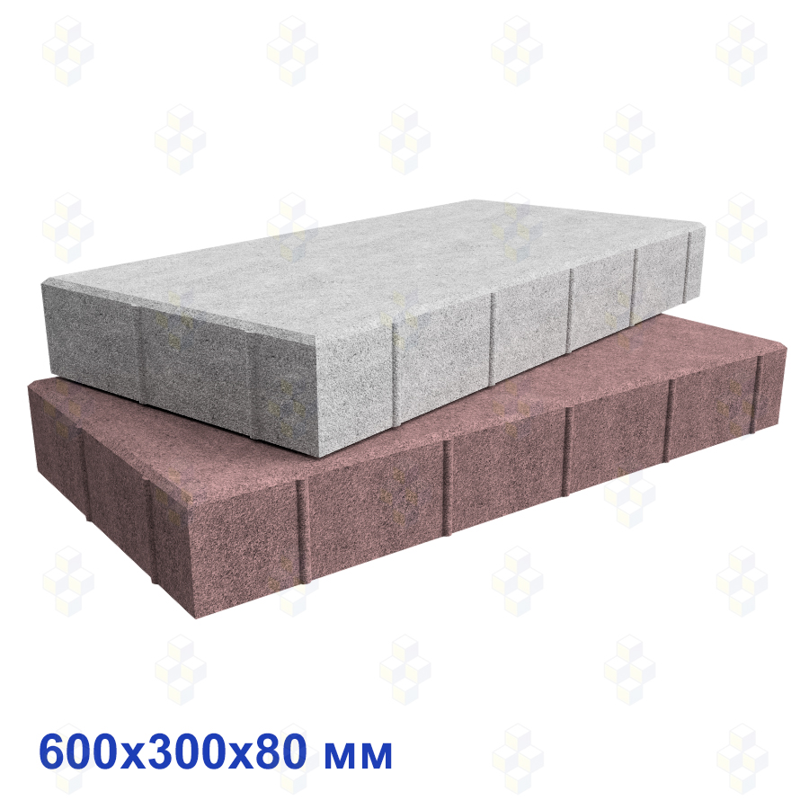 Тротуарная плитка 60х30 см (600х300х80) Серая - купить по цене 1045 руб ...